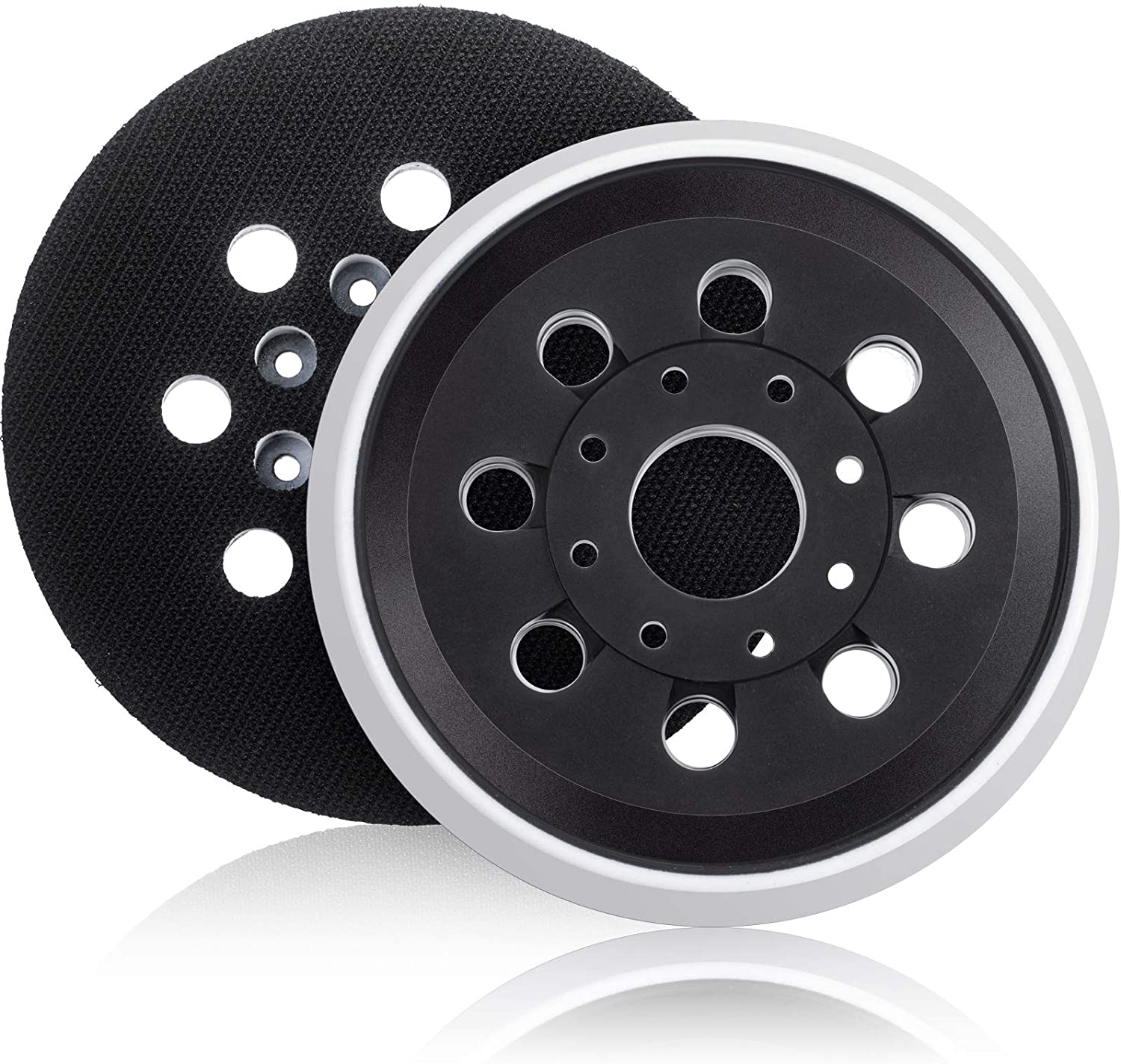 2 Pieces 5 Inch 8 Hole Hook and Loop Orbital Sander Replacement Pad ...