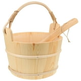 Raindrops 3pcs Wooden Sauna Bucket with Ladle Sauna Accessories Japan ...