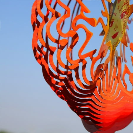 Mirror wind Sun Wind Chimes Smiling Sun Wind Spinner Rotating Hanging ...
