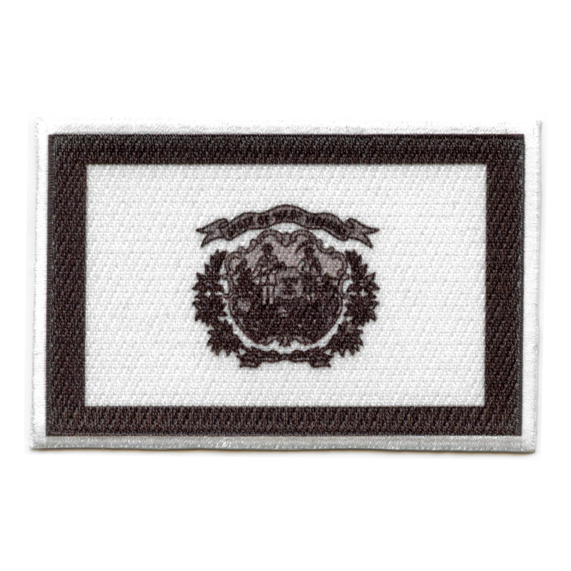 West Virginia Patch State Flag Grayscale Embroidered Iron On - Walmart.com