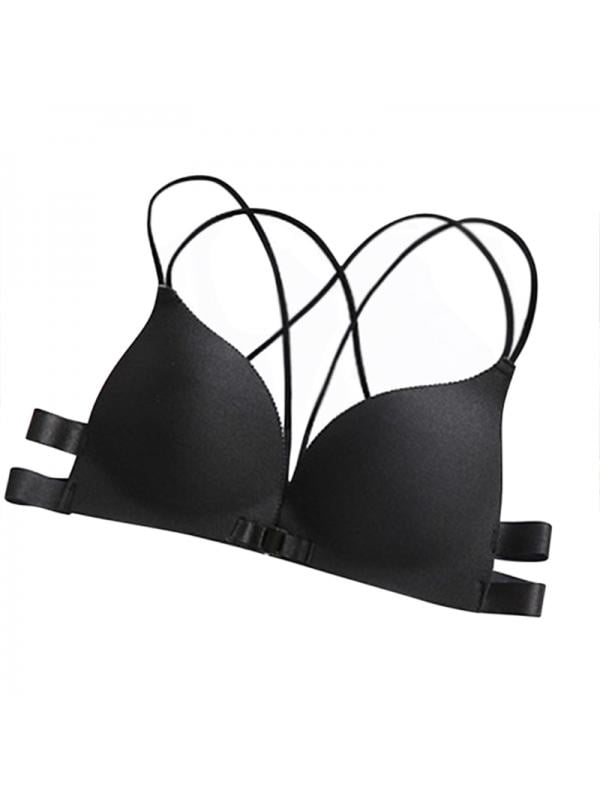 Fymall Women's Front Closure Bras Padded Wire-Free Push Up Bralette ...