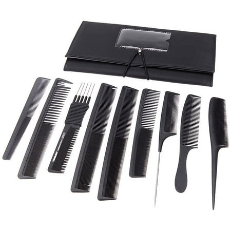 9pcs Black Pro Salon air Comb Set Plastic Barbers Cutting Combs Set ...