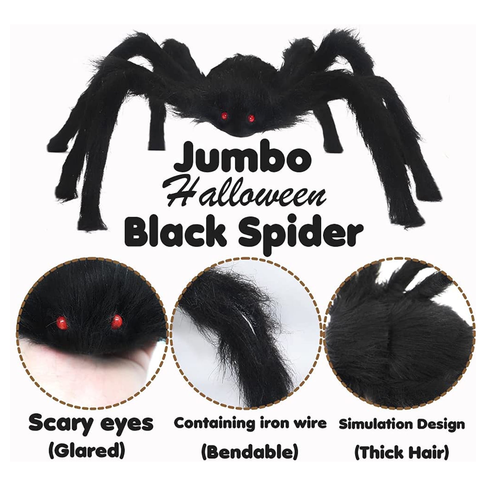 Lilshim Halloween Decorations Halloween Spider Decorations Black