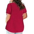 Zyekqe Womens Plus Size Short Sleeve Crewneck T Shirts Solid Color