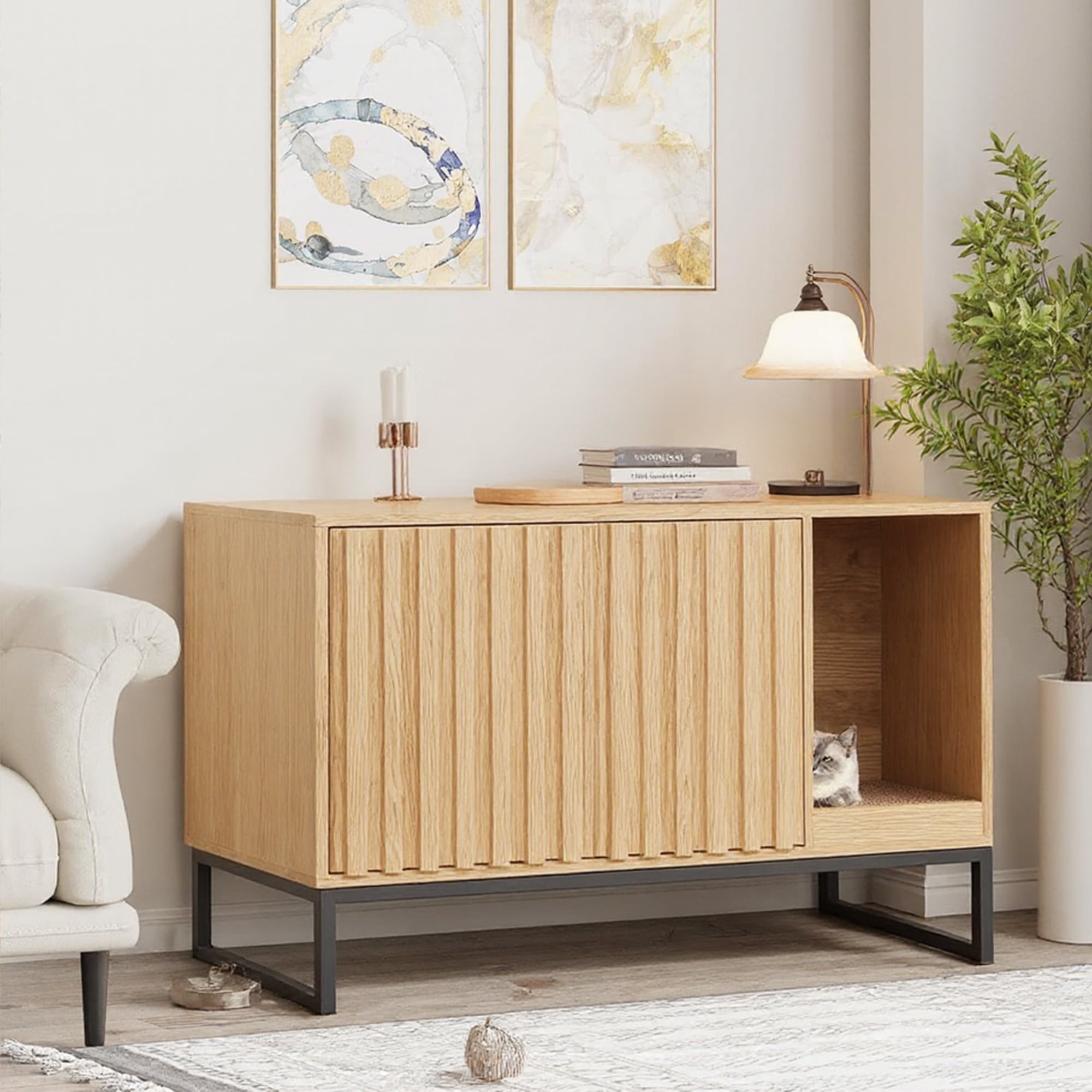 Click here for Veanerwood Cat Litter Box Enclosure Furniture With... prices