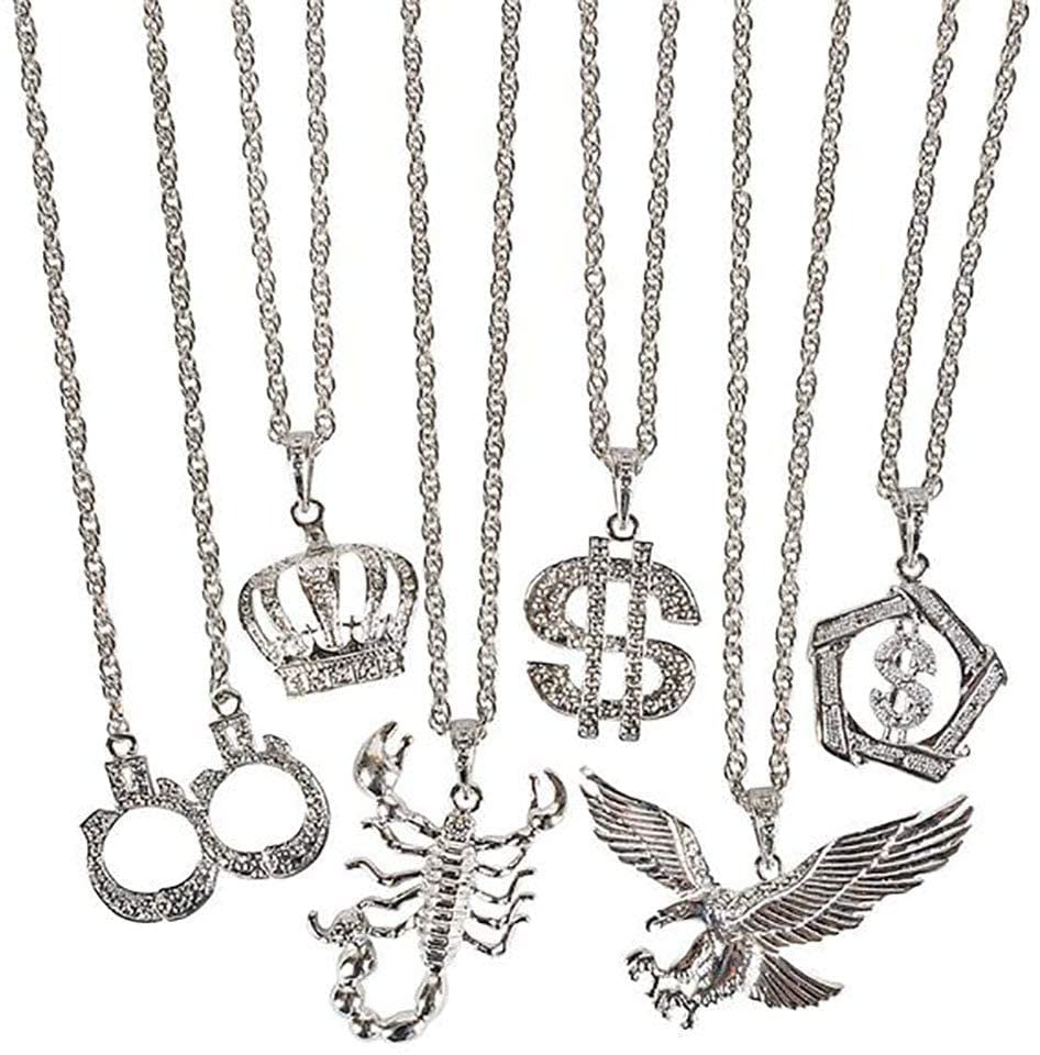 Kicko Assorted Bling Symbol Necklace - 12 Pieces, Shiny and Sparkly ...