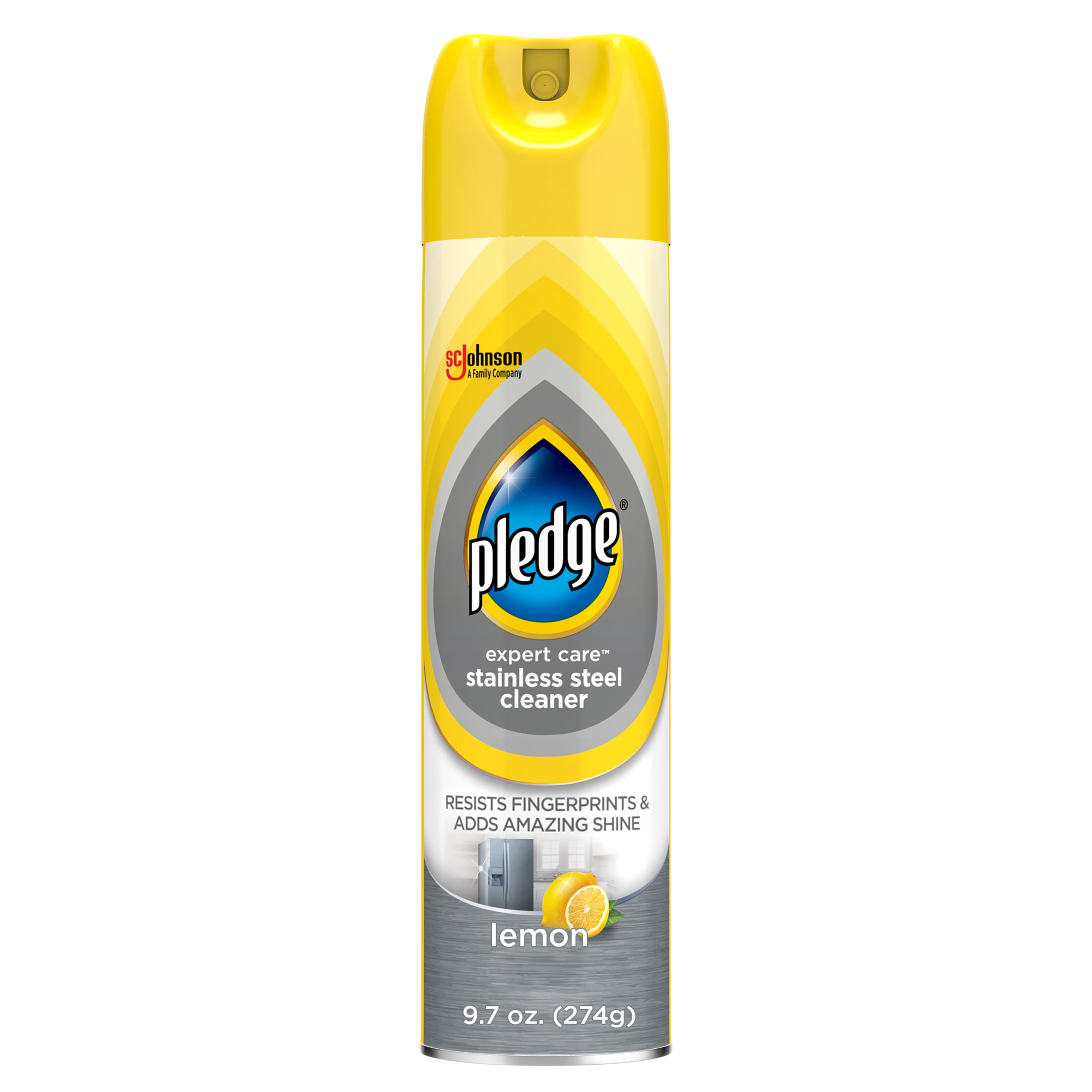 Pledge® Expert Care™, Stainless Steel Cleaner, Aerosol, Lemon Scent, 9. ...