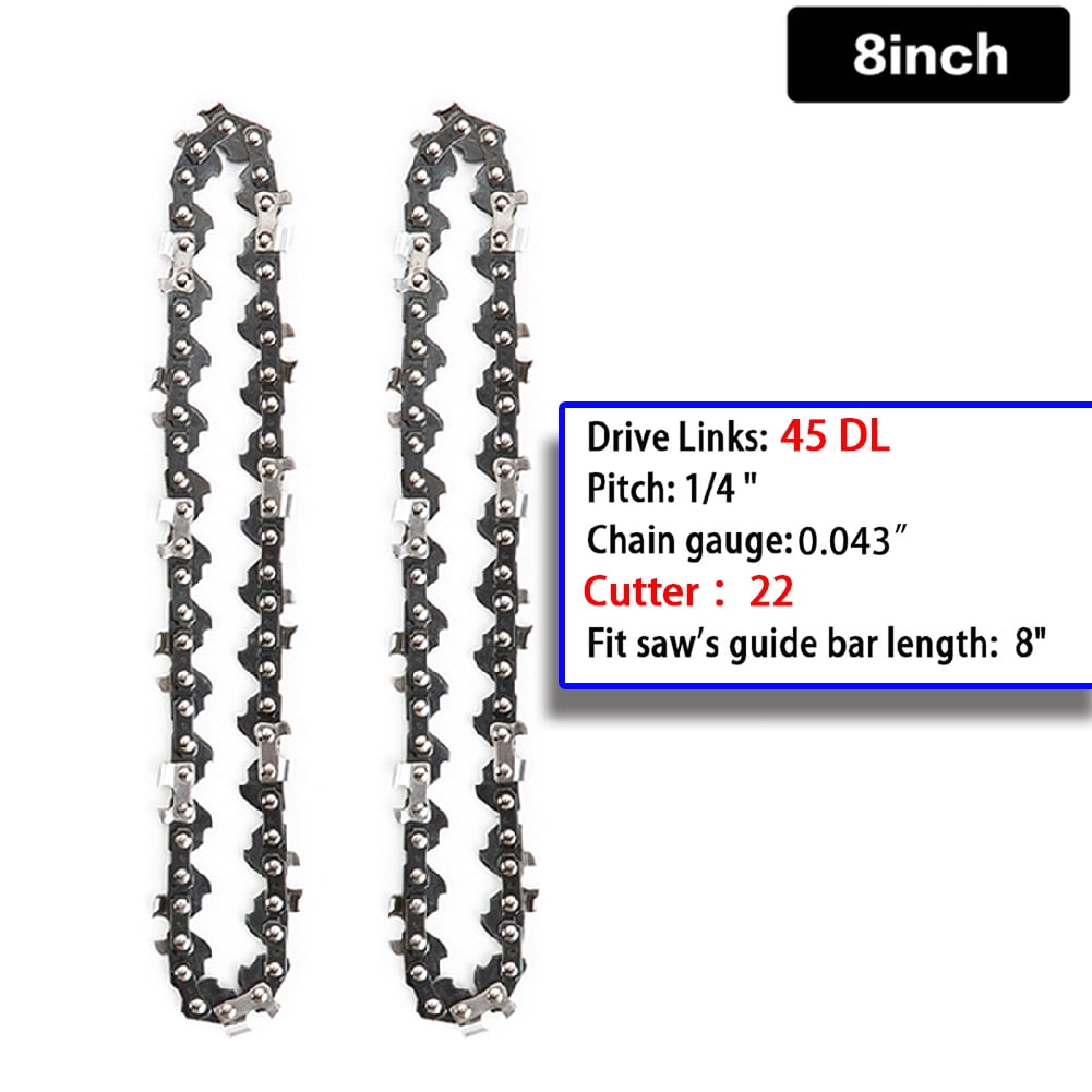 Landgoo 2Pack 8 Inch Chainsaw Chain 1/4 Pitch 0.043"Gauge 45 DRIVE LINKS for Electric Chainsaw ...