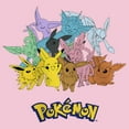 Girl's Pokemon Pikachu and Eeveelutions Logo Graphic Tee Light Pink ...
