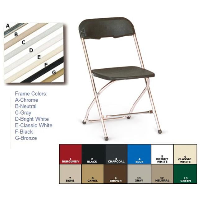 McCourt 65070 Series 5 Stackable Folding Chair - Bone on Neutral Frame ...