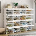 8-Tier Portable Shoe Rack Organizer for 64 Pair, White, Closet, Floor ...