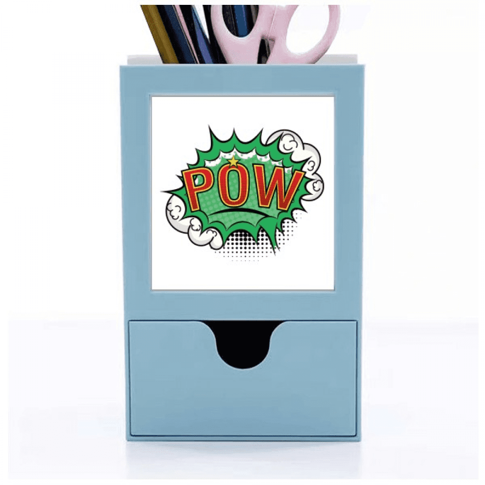 Bubble Pow Green Cartoon Dialog Desk Supplies Organizer Pen Holder Card ...