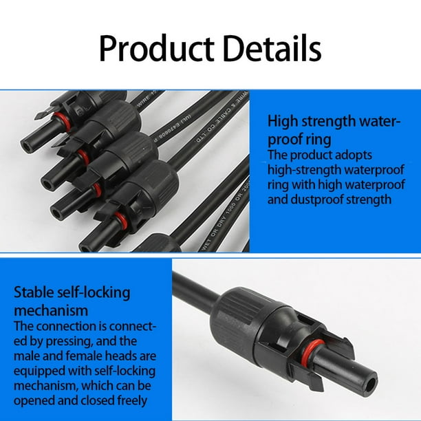 Solar Panel Adapter Cable Self-locking 1000V Conversion Connectors ...