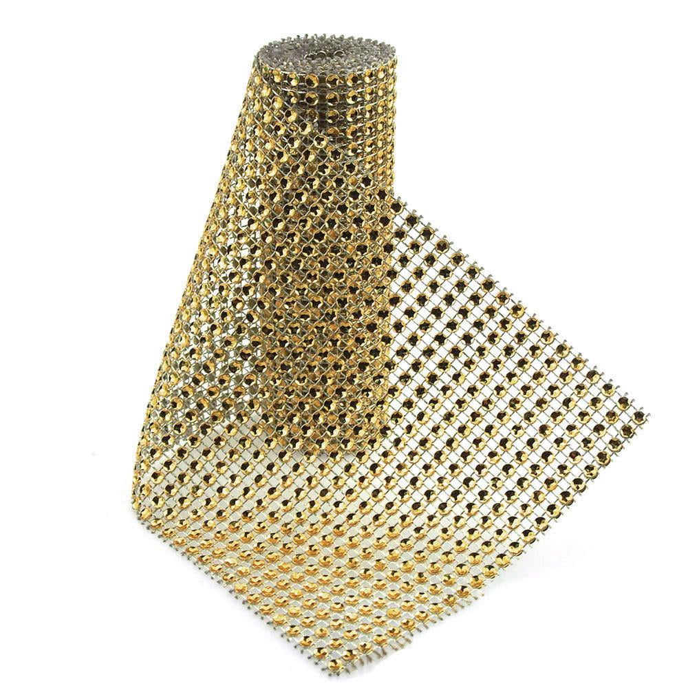 Rhinestone Mesh Wrap Roll, 4-3/4-Inch, 1-Yard, Gold - Walmart.com