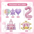 7pcs Castle Princess Car Balloon Set with 32-inch Pink Number Balloons ...