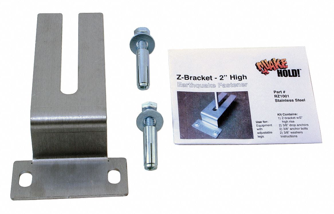 Quakehold! High Z-Bracket,2 In,Stainless Steel RZ.100.1 - Walmart.com