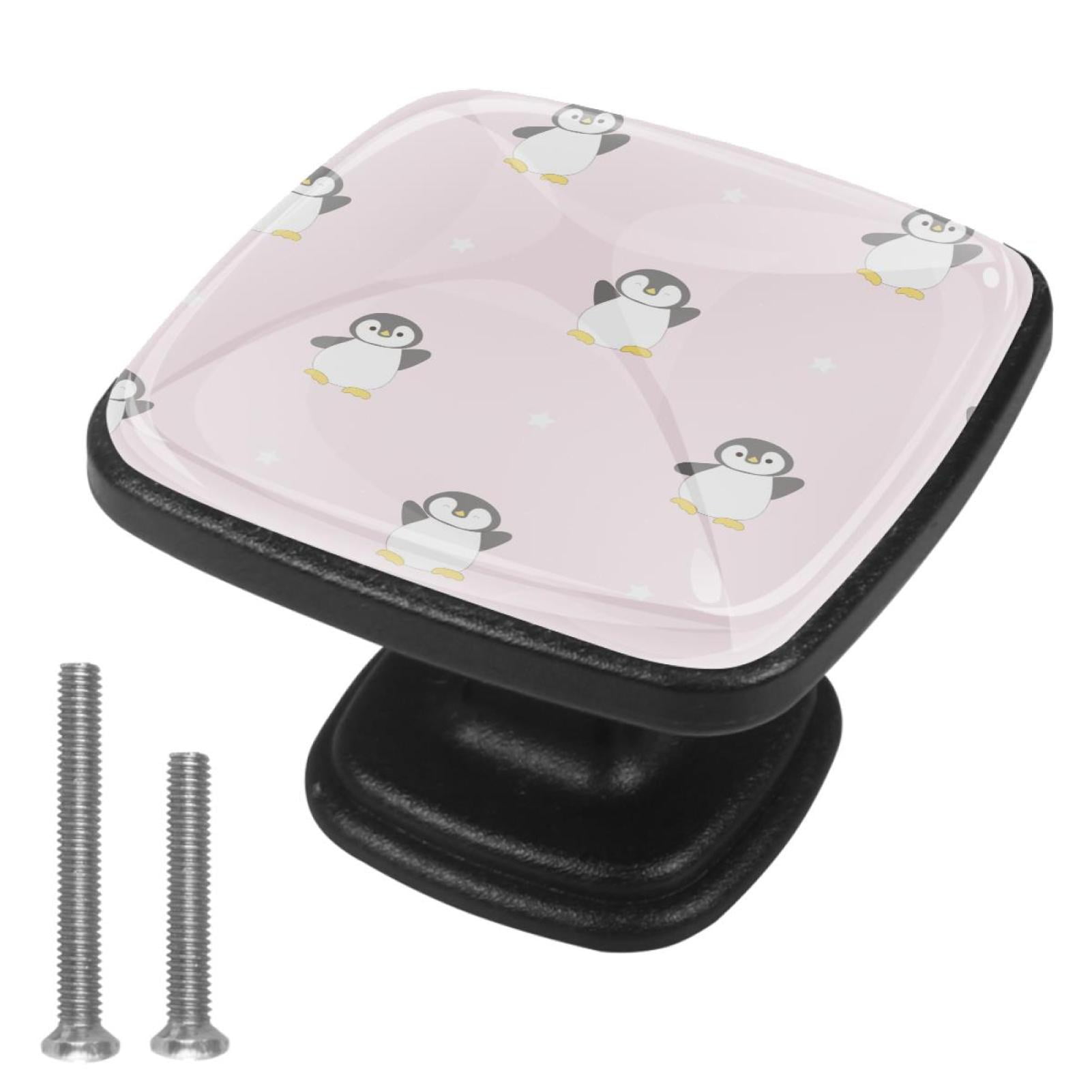 4 Pcs Cabinet Handle Drawer Pulls Penguin Knobs with Screws Square ...