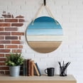 Blue Beige Brown Round Front Door Welcome Sign, 7.8 Inch Wall Hanging ...