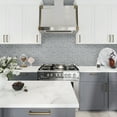 Splendor 11.81 in. x 11.81 in. Matte Gray Porcelain Mosaic Wall and ...