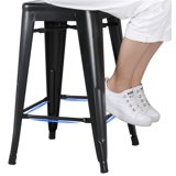 Topeakmart 24''Backless Stackable Bar Stools Metal Counter Height ...