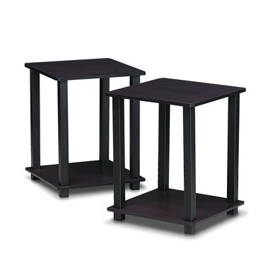 Furinno Turn-N-Tube Tall End Table with Bin, Espresso/Brown - Walmart.com