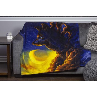 Dawhud Direct | Super Soft Plush Fleece Throw Blanket Wolves Howling at ...