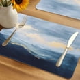 Abstract Wave Art Leather Placemats Set of 2, 12x18 Inch, Blue Yellow ...