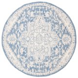 SAFAVIEH Micro-Loop Braylon Traditional Floral Wool Area Rug, Blue ...