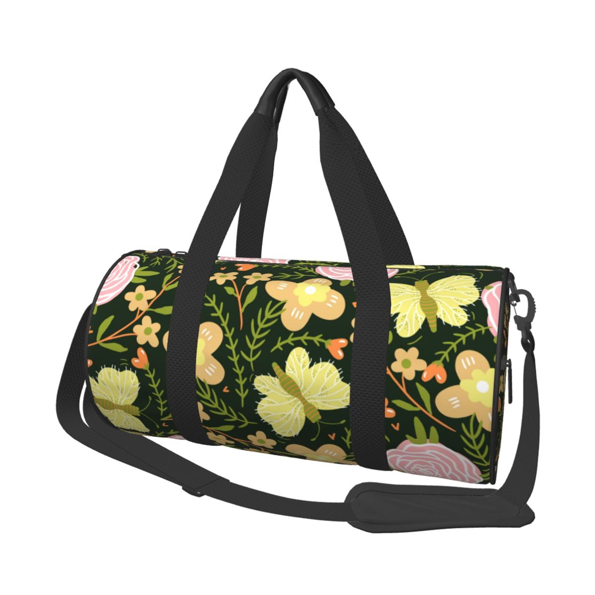YFYANG Large Capacity Canvas Gym Bag for Men and Women, Butterfly Rose ...