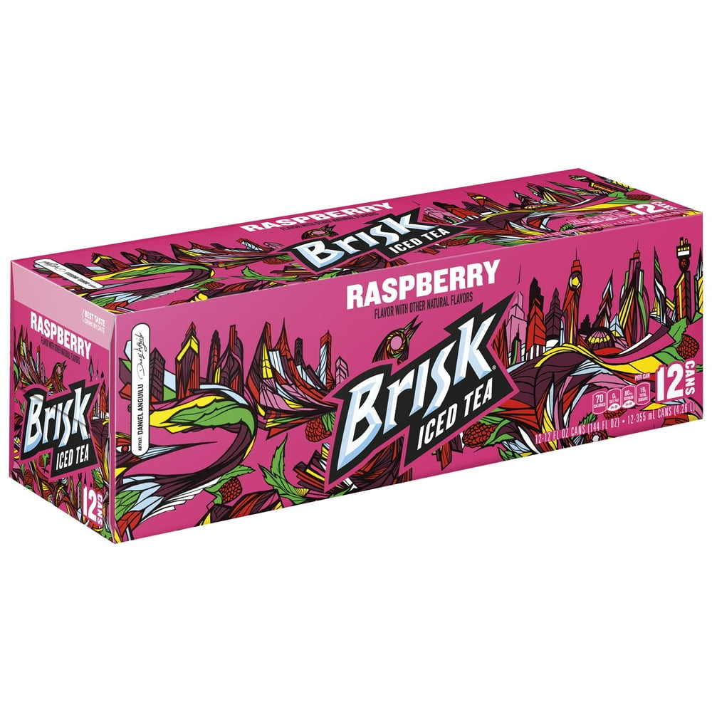Brisk Iced Tea, Raspberry, 12 oz Cans, 12 Count - Walmart.com - Walmart.com