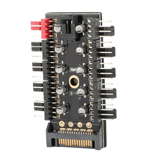 PC Chassis Fan Hub, 10 Port 4 Pin PWM PC CPU Cooling Hub, 12V Cooling ...