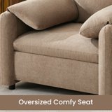 IMKHK Modern 38" Wide Accent Chair, Comfy Single Sofa Chair with 2 ...