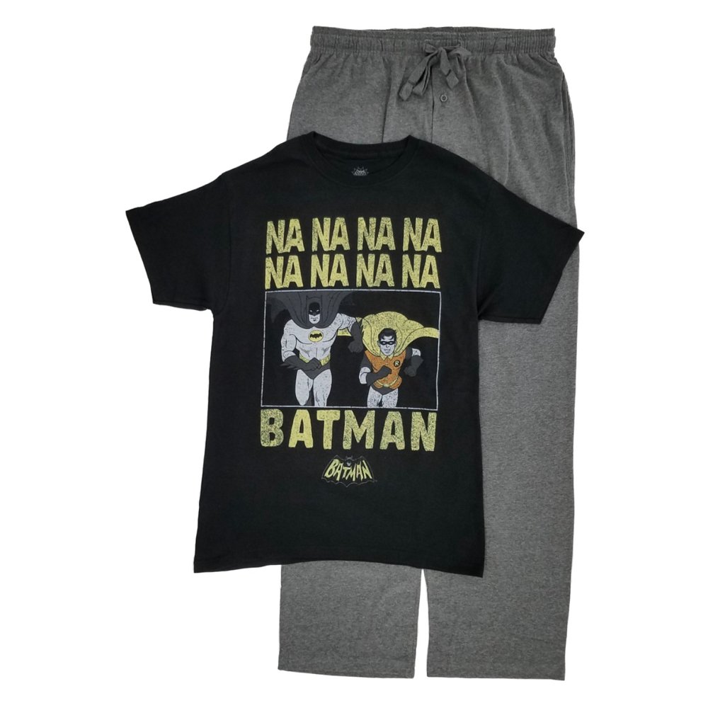 DC Comics - Mens 2-Piece Batman & Robin T-Shirt & Pajama Bottoms Sleep ...