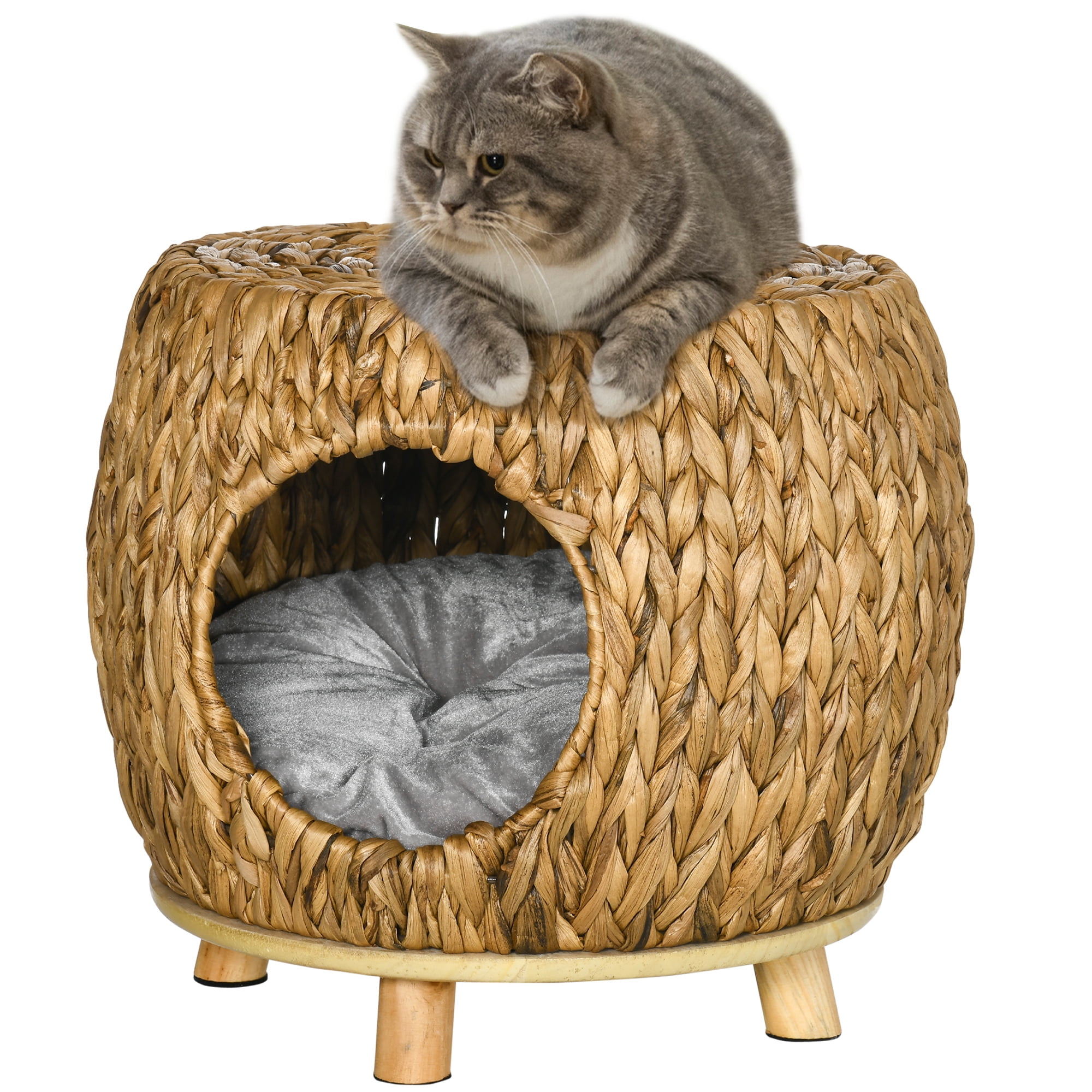 Click here for Pawhut Wicker Cat Bed With Washable Cushion  Eleva... prices