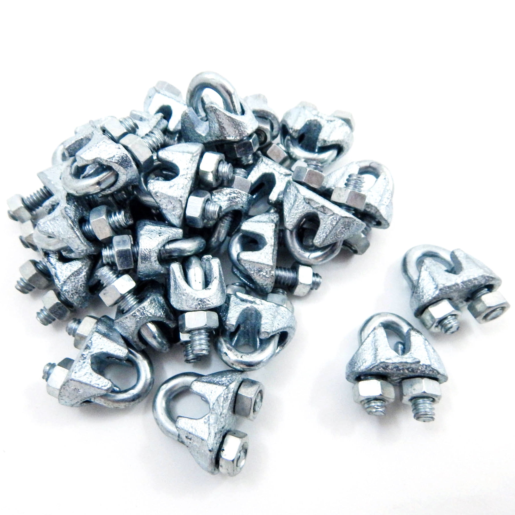 Red Hound Auto 25 New Malleable Zinc Wire Rope Cable Clips, 1/8 Inches ...