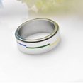 PAMTIER Stainless Steel 8mm Colorful Stripes Spinner Rings for Men ...