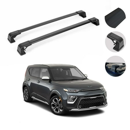 Roof Rack Cross Bars Luggage Carrier 2 Pcs. Black Set for Kia Soul 2020 ...