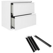 Hirsh 30"W 2 Drawer Metal Lateral File Cabinet Set Silver/Front to Back ...
