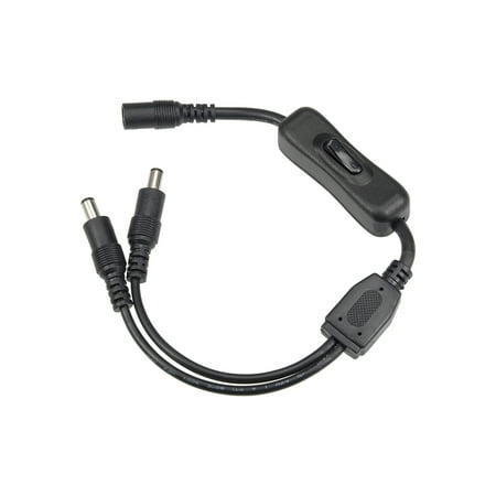 1 to 2 Ports DC 12V Inline Rocker Switch w 5.5x2.1mm DC M to F Power ...