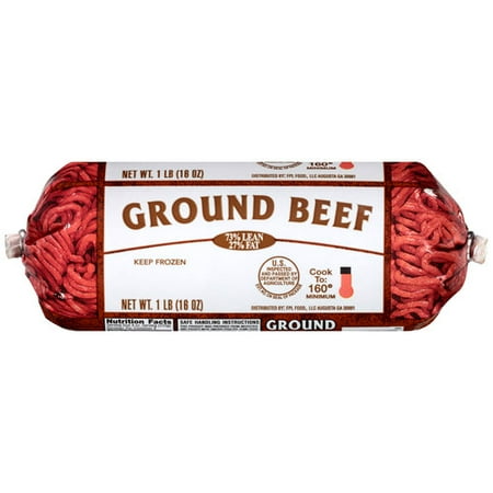 73% Lean/27% Fat, Frozen Ground Beef Roll, 1 Lb - Walmart.com