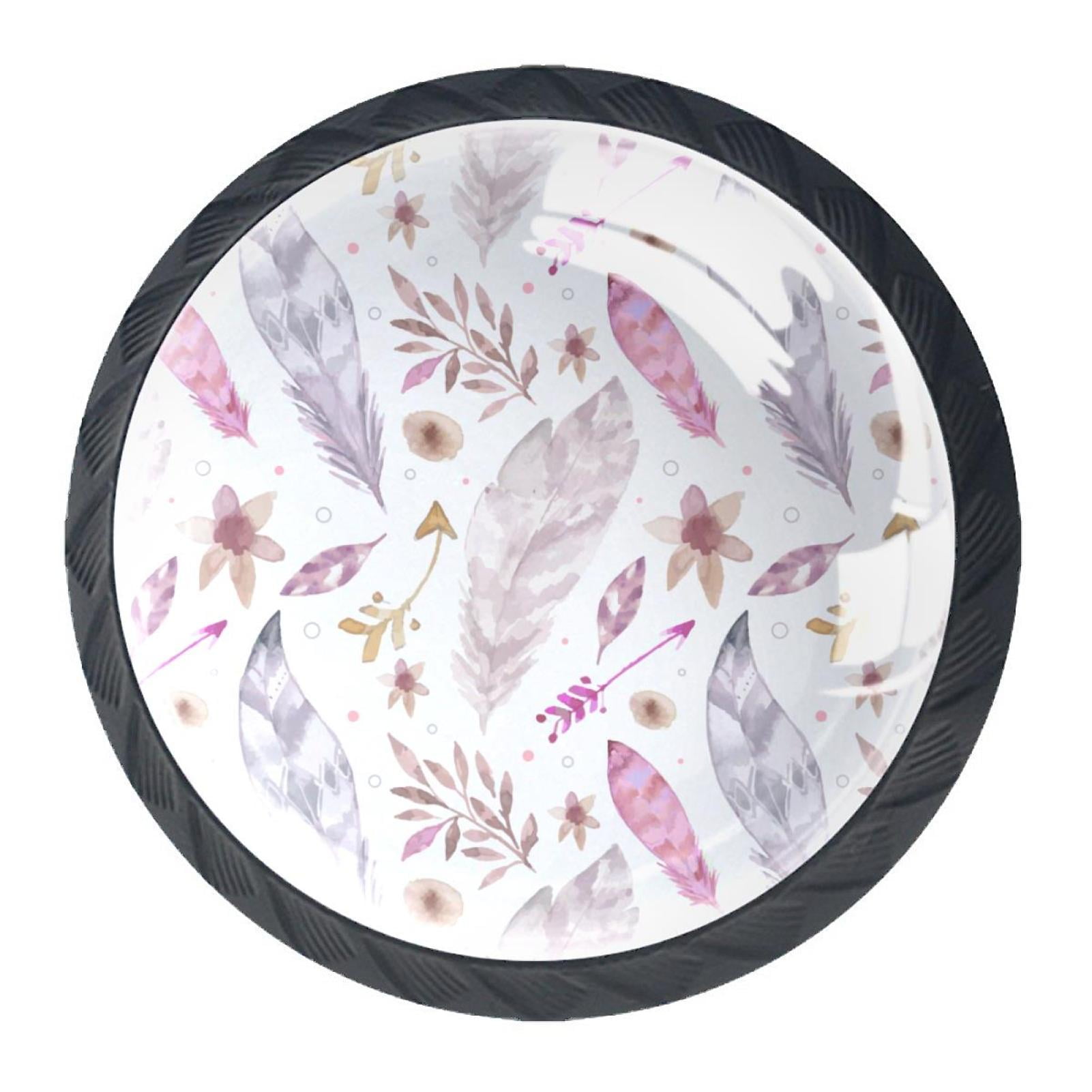 4 Pcs Boho Style Feathers Knobs for Kitchen Cabinet Cupboard Dresser ...