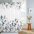 Bathroom Shower Curtain Bird Pastoral Gradient Leaves Waterproof Shower ...