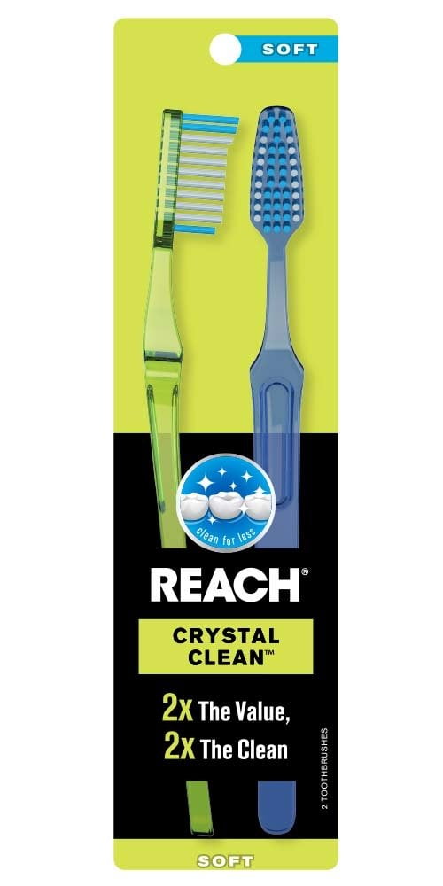 Reach Crystal Clean Soft Value Pack Adult Toothbrushes Assorted Colors ...