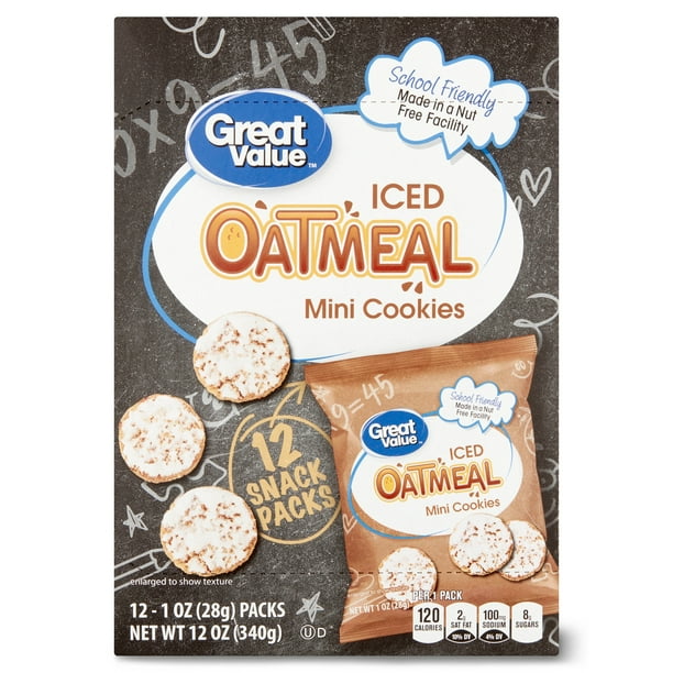 Great Value Iced Oatmeal Mini Cookies, 12 oz, 12 Count - Walmart.com