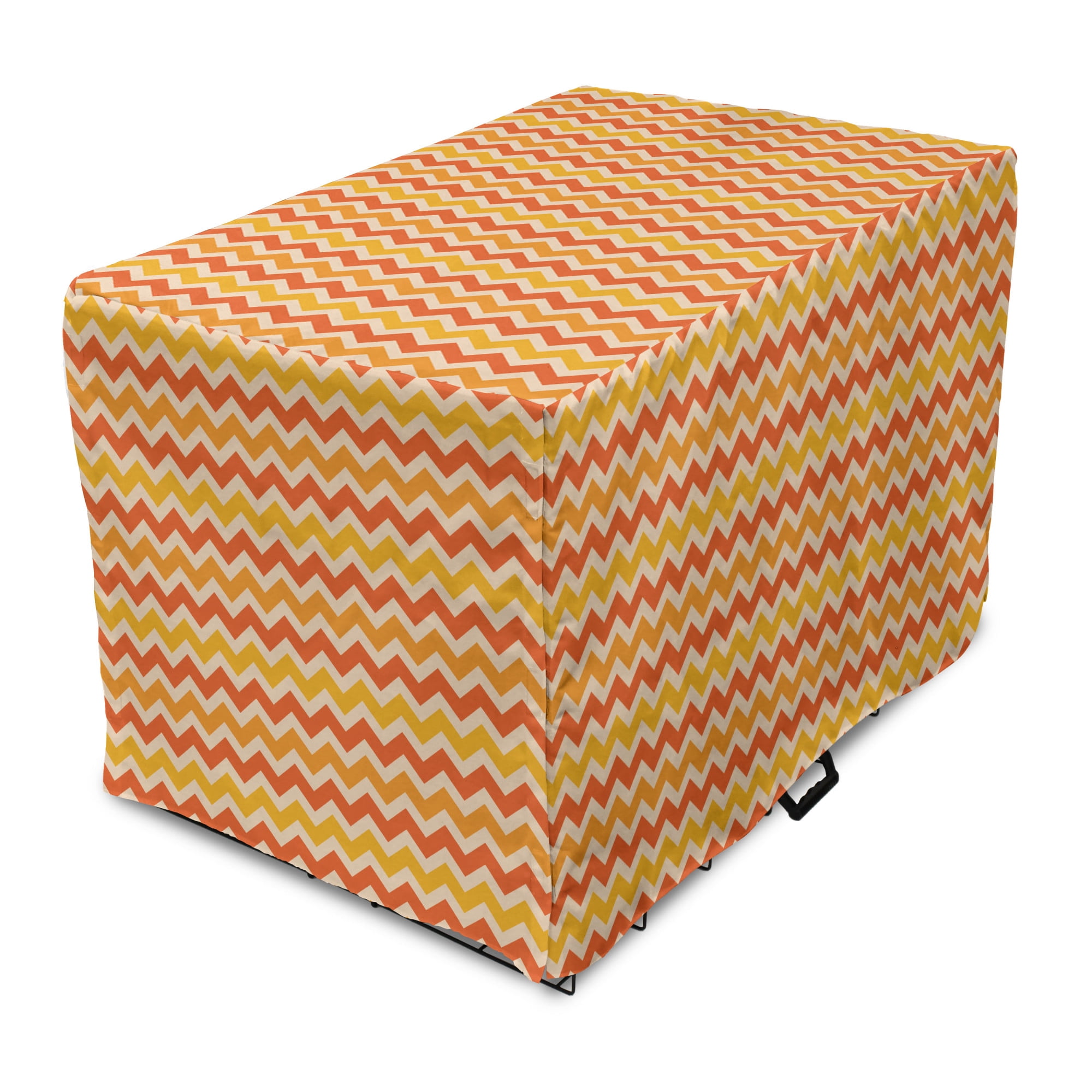 Chevron Dog Crate Cover, Wavy Geometrical Cheering Warm Colors ...
