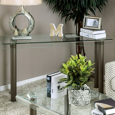 Furniture of America Gendry Glass Top Console Table, Gold - Walmart.com