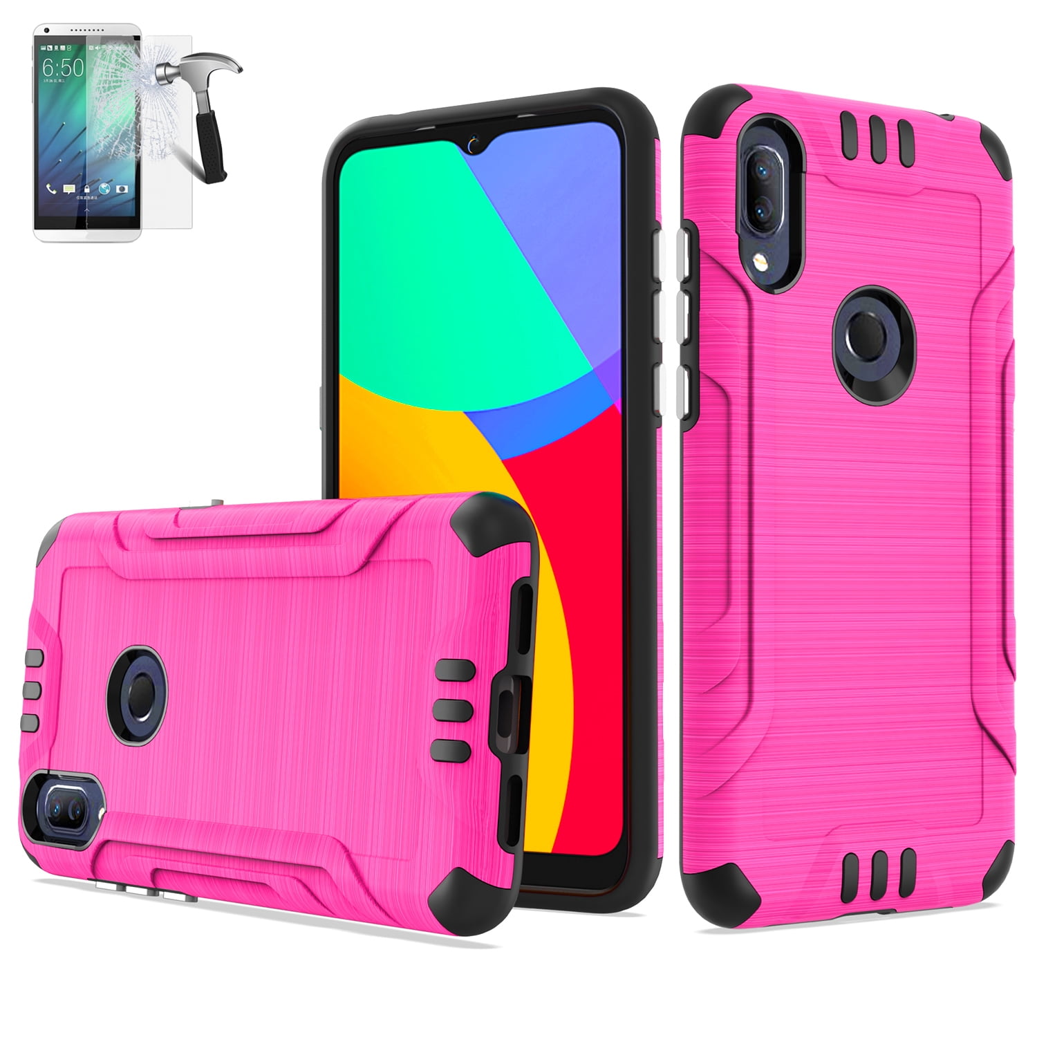 For Alcatel Axel Case / Cricket Lumos (6") Screen Protector / Brush ...