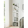 5 Tiers Narrow Bookshelf White Skinny Book Shelf Slim Thin Open ...