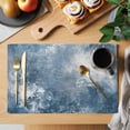 Blue Grey Placemats Set of 2, Cotton Linen Fabric Place Mats, Oil ...