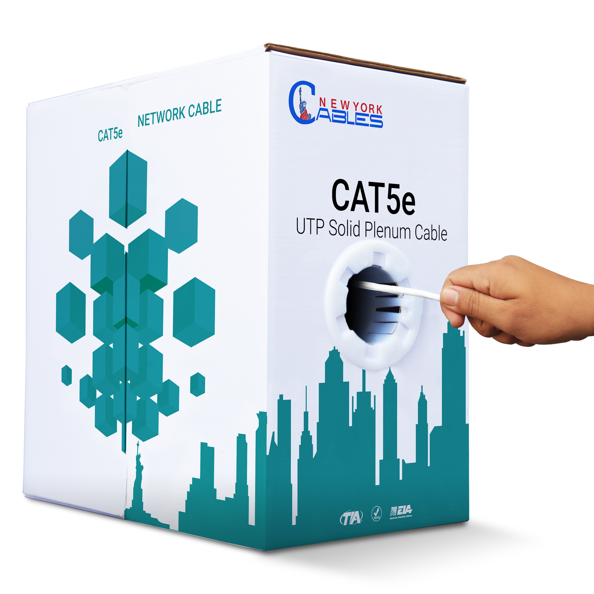 C&E 2 Pack, CAT5E White Hi-Speed LAN Ethernet Patch Cable, Snagless ...